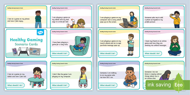Ks1 Healthy Gaming Scenario Cards Teacher Made Twinkl