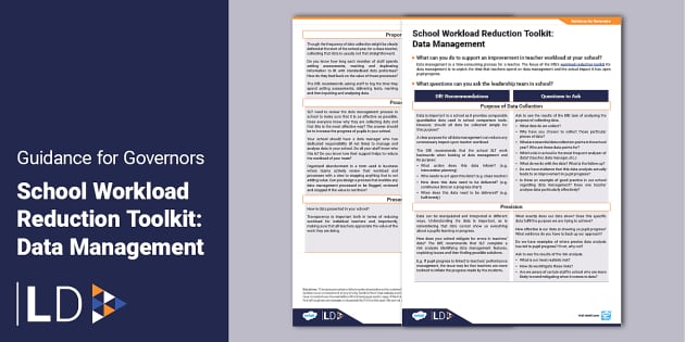 Guidance for Governors: Workload Reduction - Data Management