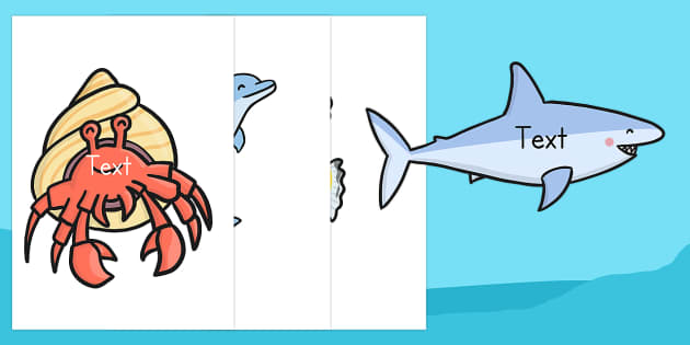 Editable Under the Sea Creatures