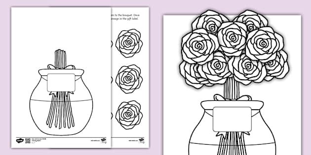 rose bouquet coloring pages
