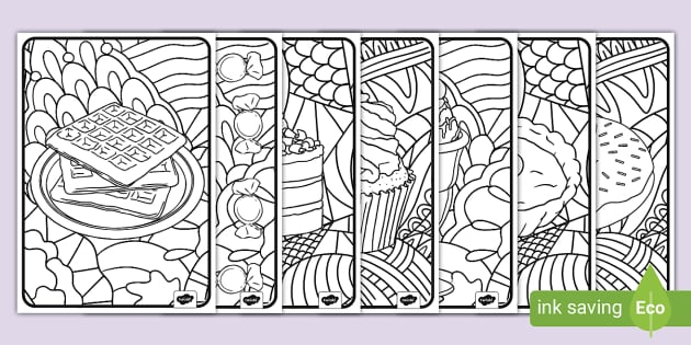 Sweet Treats Mindfulness Colouring Pages - KS1 - Twinkl