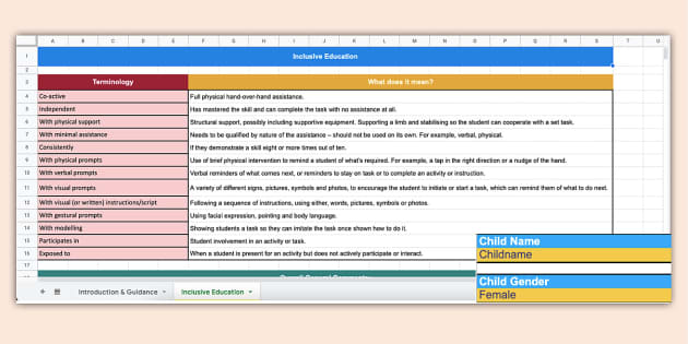Australian Inclusive Education Report Writing Statements F-6