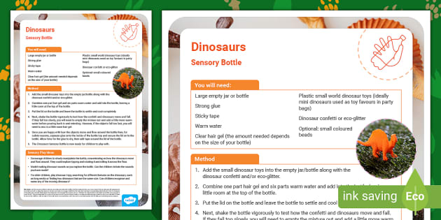 Dinosaurs Sensory Bottle | Sensory Play | Twinkl - Twinkl