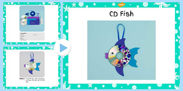 CD Fish Craft Instructions PowerPoint (Under the Sea)