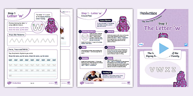 Handwriting Scheme: Step 1 Letter 'w' Pack (teacher made)