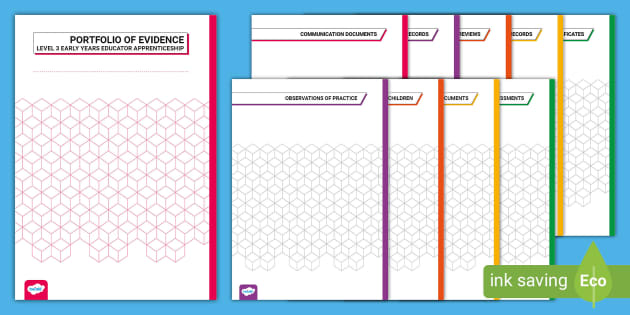 Portfolio of Evidence Dividers - Early Years Apprenticeship