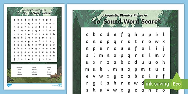 Linguistic Phonics Phase 4c 'oo' Sound Word Search