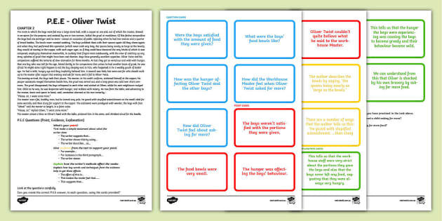 Point Evidence Explanation Activity Oliver Twist - Twinkl