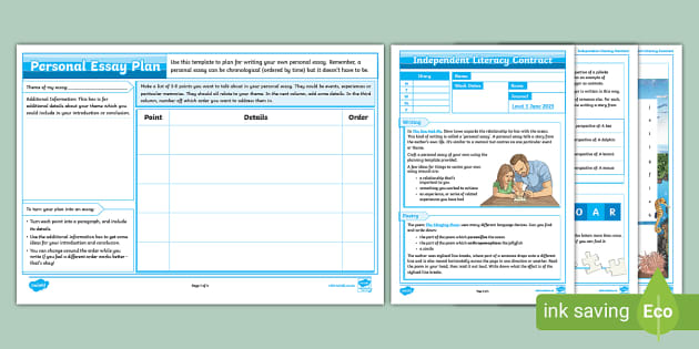 Level 3 June 2023 Independent Literacy Contract - Twinkl