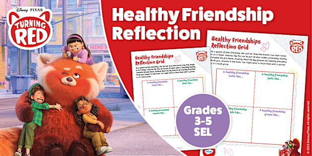 Turning Red: Healthy Friendship Reflection Worksheet
