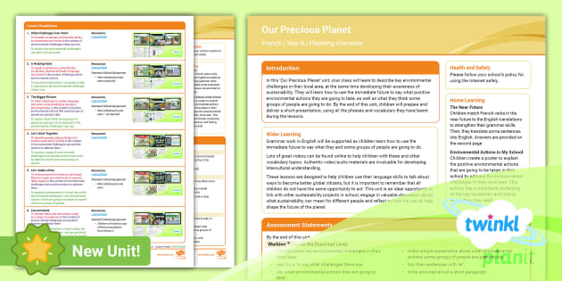 FREE! - 👉 PlanIt Year 6 French Medium-Term Plan: Our Precious Planet