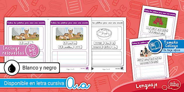 Oraciones | Escritura | Lenguaje | 1º | 2º | Escribir | Guía