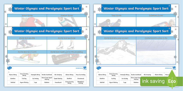Winter Olympic and Paralympic Sport Sort (teacher made)