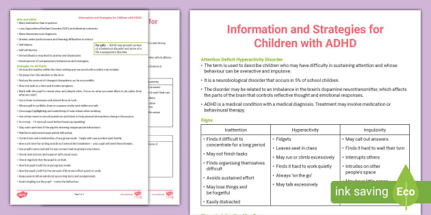 ADHD Strategies and Information Adult Guidance