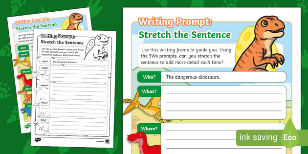 * NEW * Dinosaurs Writing Prompt: Stretch the Sentence * NEW * Dinosaurs Writing Prompt: Stretch the Sentence