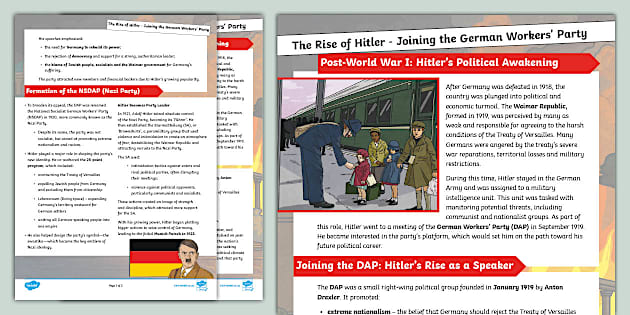 The Rise of Hitler - Joining the German Worker's Party