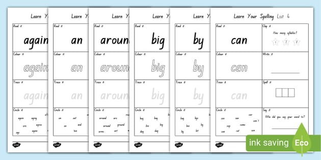 New Zealand Essential Spelling List 4 Words Worksheets