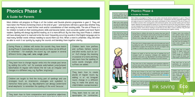 Phase 6 Phonics Guide for Parents | Home Teaching Support