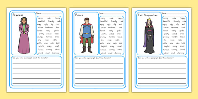 Free Character Description Writing Frames Teacher Made