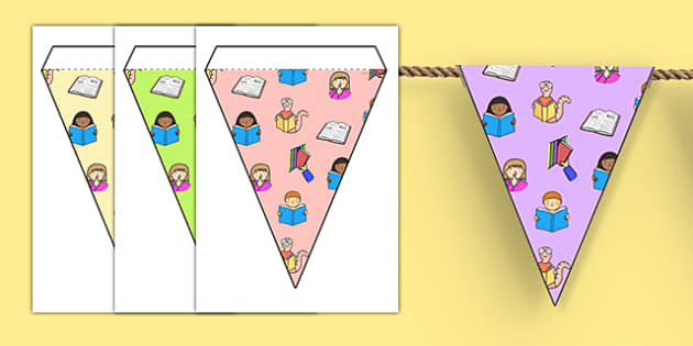 👉 Library Themed Bunting (Hecho por educadores) - Twinkl