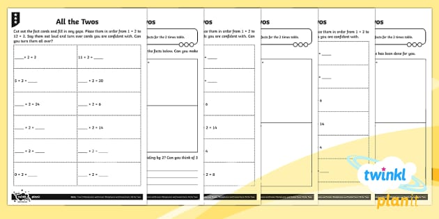 Multiplication and Division Home Learning Tasks - Year 2 Maths
