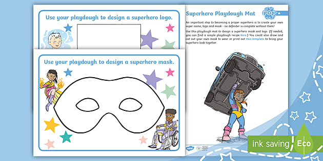 Superhero Modelling Dough Mat (Teacher-Made) - Twinkl