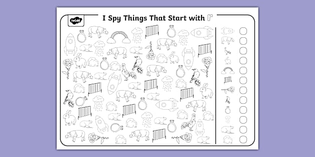 I Spy Things That Start With 'r' Activity Sheet - Twinkl