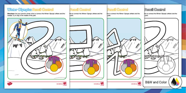 Winter Olympics Pencil Control Activity (Teacher-Made)