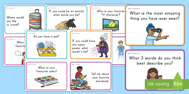 Spark a Conversation Prompt Cards - Speaking, Listening