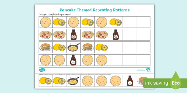 Pancake-Themed Repeating Patterns Activity - Twinkl