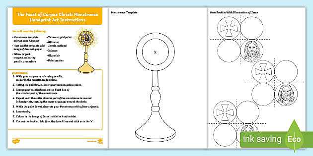 The Feast of Corpus Christi Handprint Monstrance Art Instructions