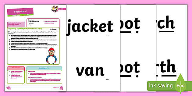 Level 3 Snowstorm Physically Active Phonics Quick Game