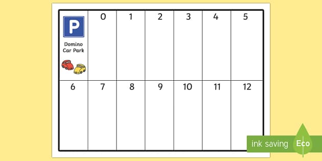 Domino Car Park Game (teacher made) - Twinkl