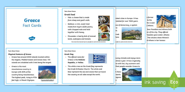 Facts About Greece Cards (teacher made)