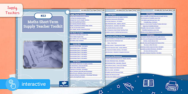 👉 KS3 Maths Short-Term Supply Teacher Toolkit - Twinkl