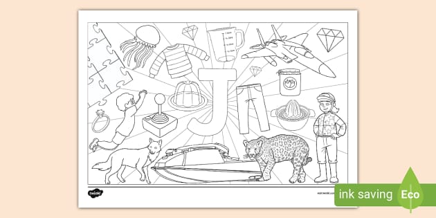 * NEW * J Sound Loaded Colouring Sheet (teacher made)
