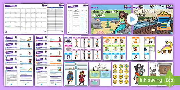 Phonics Level 1 Pirates and Mermaids Weekly Lesson Pack