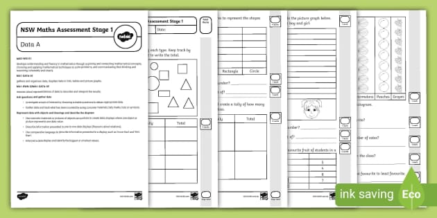 Maths Assessment NSW Curriculum- Stage 1 Data A - Twinkl