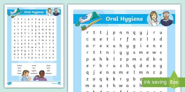 Oral Hygiene Word Search (teacher made) - Twinkl