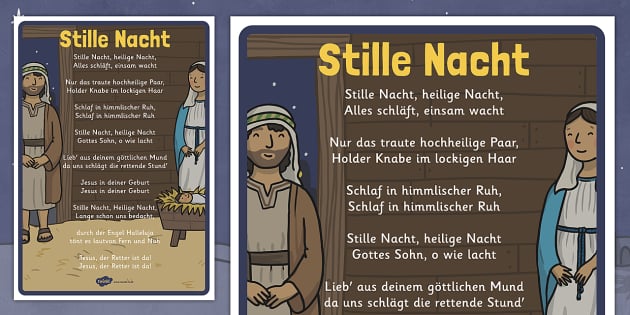Stille Nacht Christmas Carol Lyrics Poster
