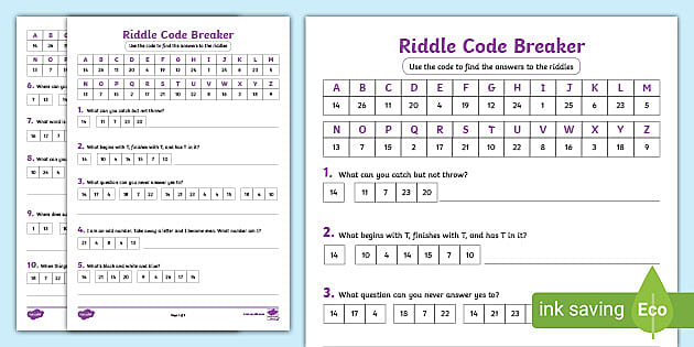 Riddle Code Breaker (teacher made)
