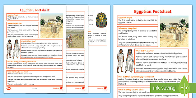 Ancient Egypt Basic Facts Sheet - Ancient Egypt Facts