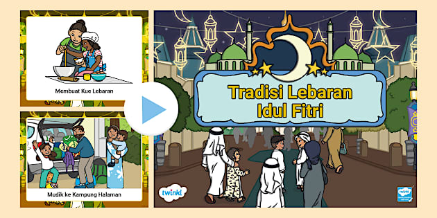 PowerPoint Gambar Tradisi Lebaran Idul Fitri - Twinkl