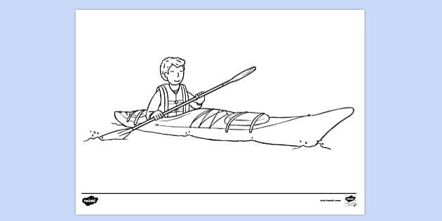 FREE! - Sea Kayaker Colouring | Colouring Sheets - Twinkl