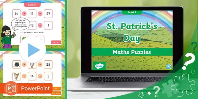 St Patrick’s Day Maths Puzzles PowerPoint – Twinkl Puzzled