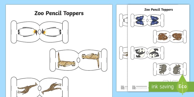 Zoo Themed Pencil Toppers (teacher made) - Twinkl
