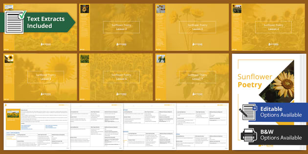 Sunflower Poetry Project Whole Unit Pack | Beyond English