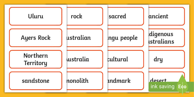 Uluru Word Cards (teacher made) - Twinkl