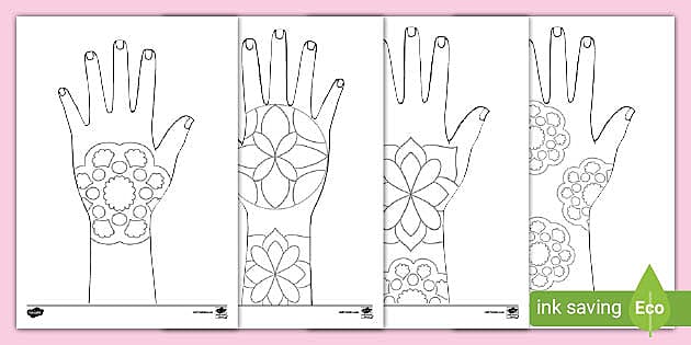 Mehndi Hand Colouring Patterns (teacher made)