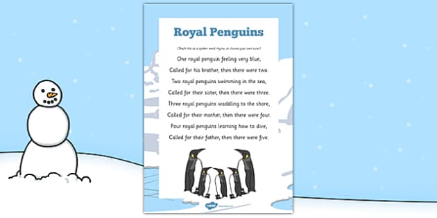 Royal Penguins Rhyme (teacher made)